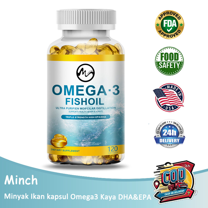 Jual Minch Minyak Ikan Fish Oil Suplemen Omega 3 Kaya DHA & EPA ...