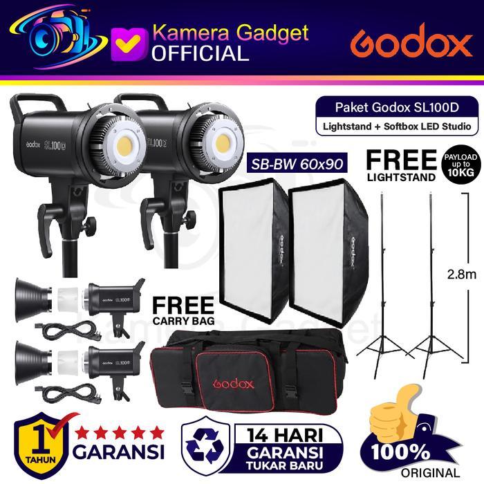 Jual PROMO 12.12 Paket Studio Godox SL100D Daylight LED Video Light SL ...