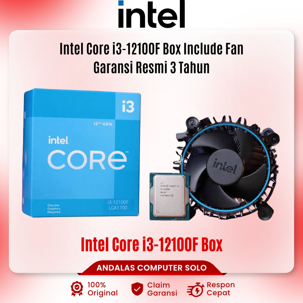 Jual Intel Core i3 12100F 4 Core 8 Threads Alder Lake LGA1700 i3 12100F ...