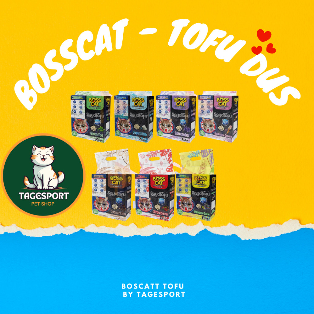 Jual [DUS - ISI 6] BOSSCAT Boss Cat Tofu Soya 7L Green Tea Strawberry ...
