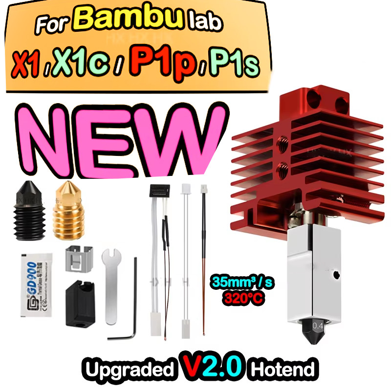 Jual Hotend Bambu Lab p1p X1C P1S X1 V2.0 Upgrade Hot end Print Head 3D ...