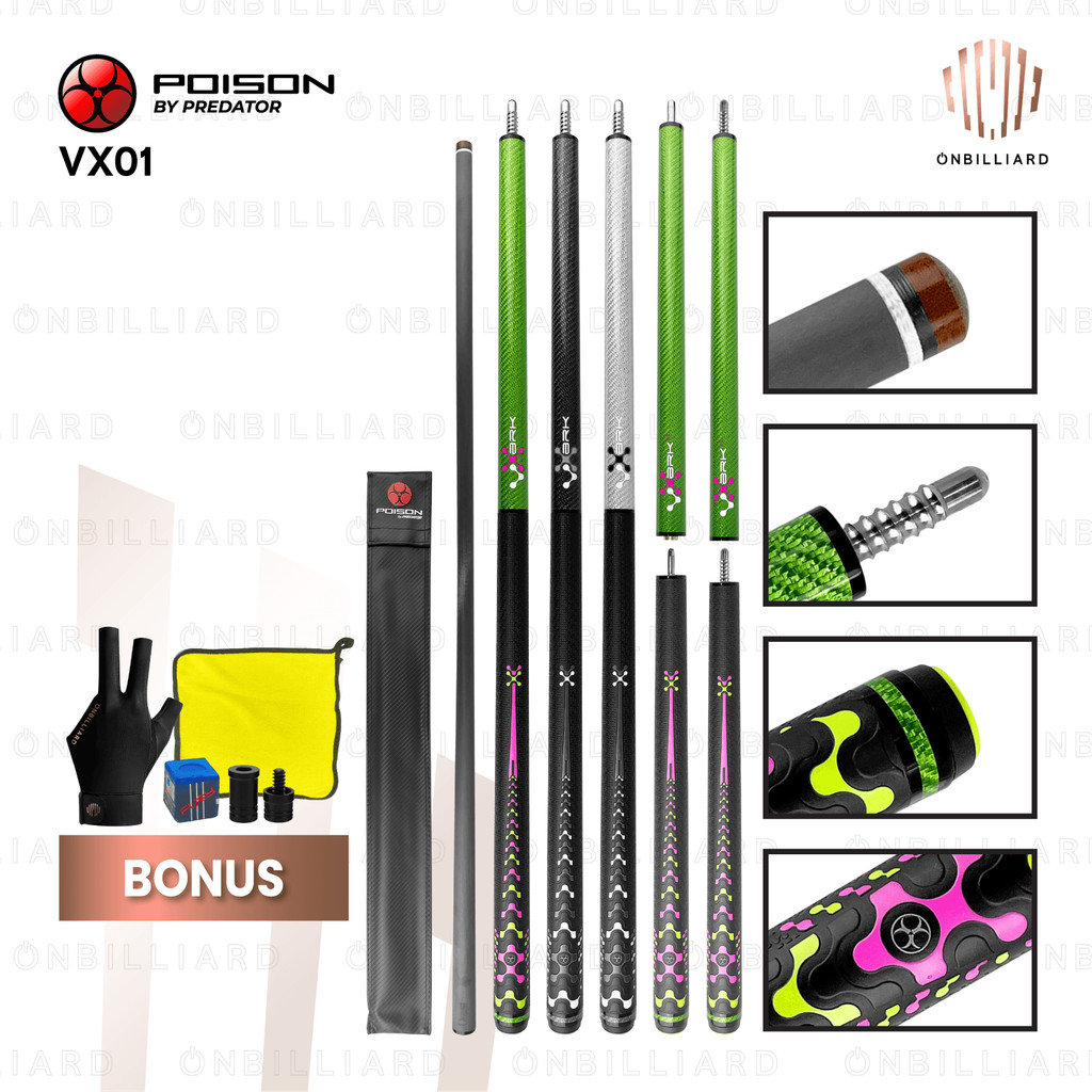 Jual POISON VX1 BRK Series Jump Break Carbon by Predator Cue Stick ...