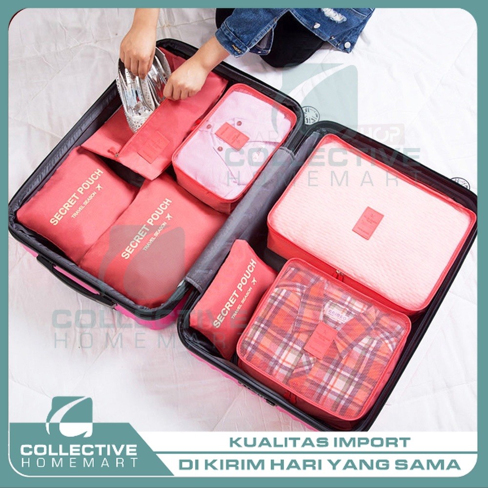 Jual Travel Bag 6 in 1 Luggage Storage Set Organizer Tas Koper Travel ...