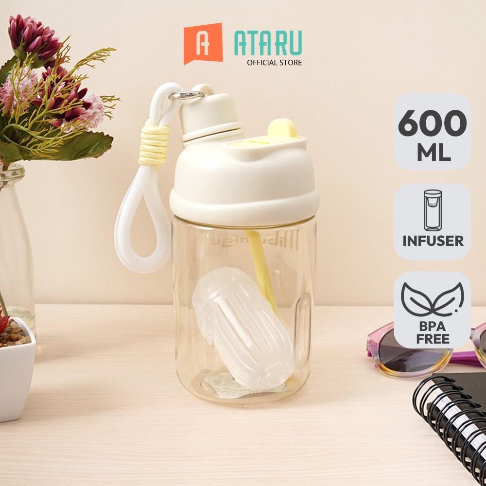 Jual Ataru Botol Minum Tritan Series 600 ml Transparan Tumbler Botol ...