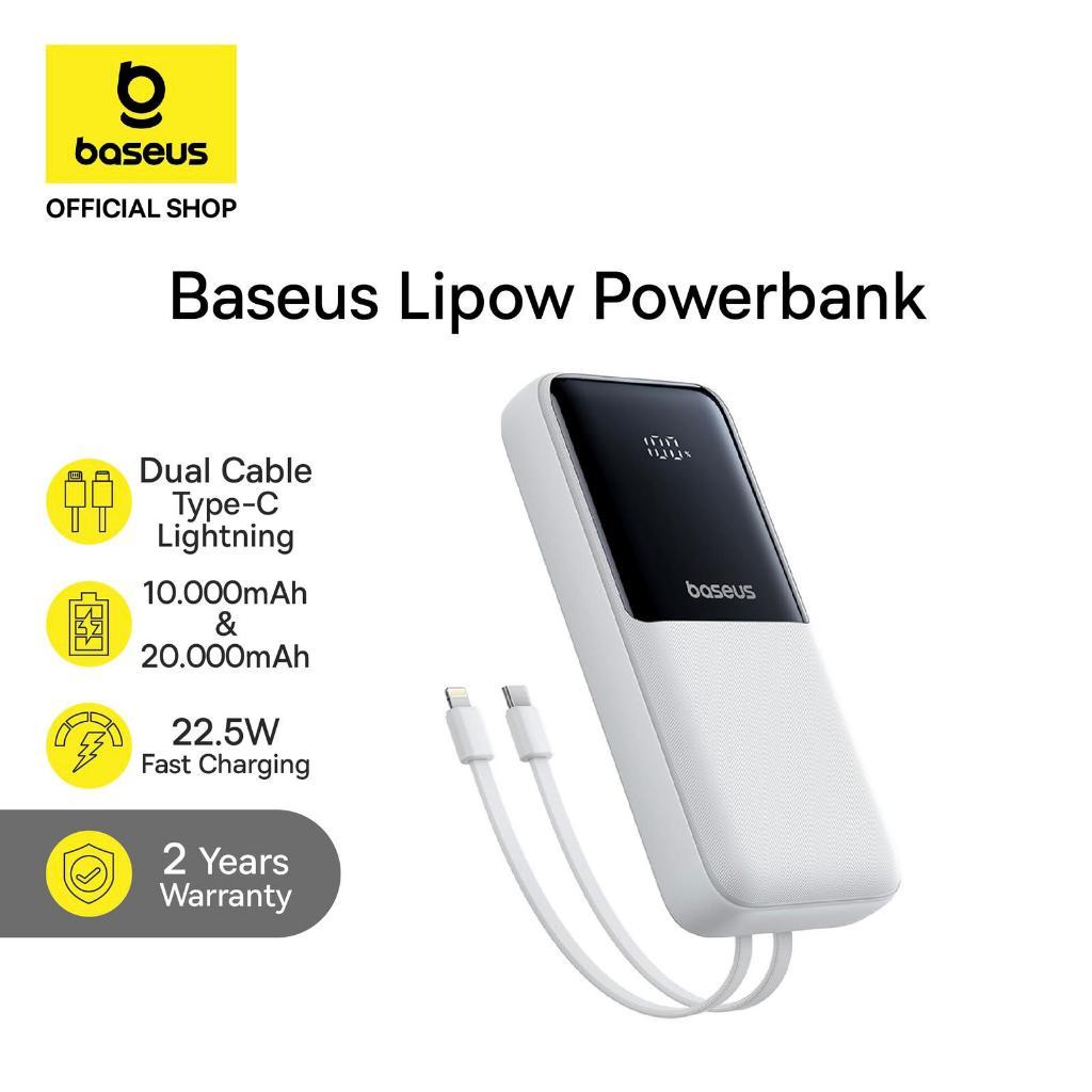 Jual BASEUS Lipow Dual-Cable Power Bank with Digital Display 10000mAh ...