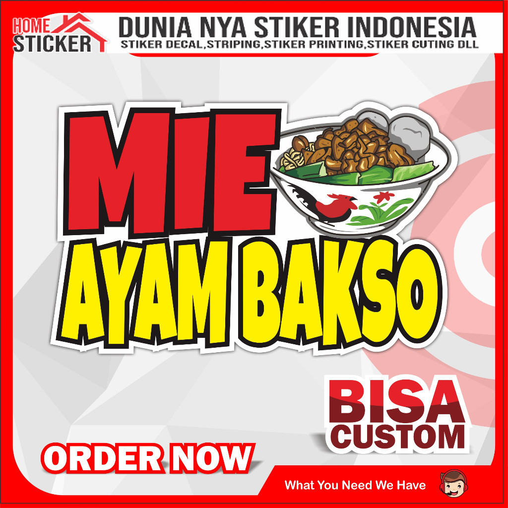Jual Sticker Gerobak Stiker Mie Ayam Baso | Shopee Indonesia