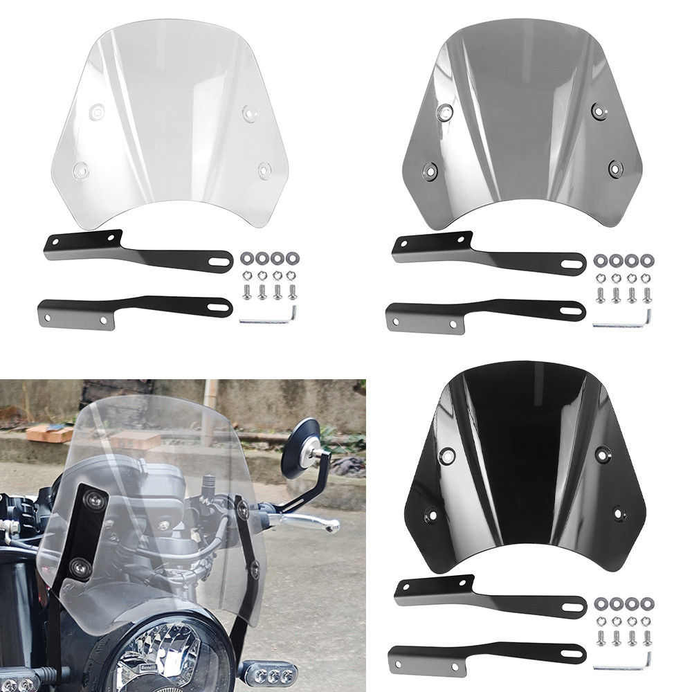 Jual Universal Motorcycle 5-7 in Windshield Retro Motorbike Wind ...