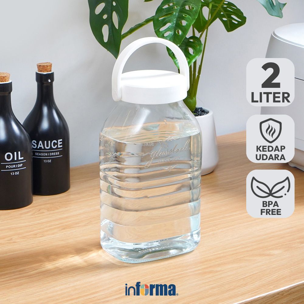 Jual Informa Glasslock 2 ltr Retro Stoples - Putih Jar Tempat Simpan ...