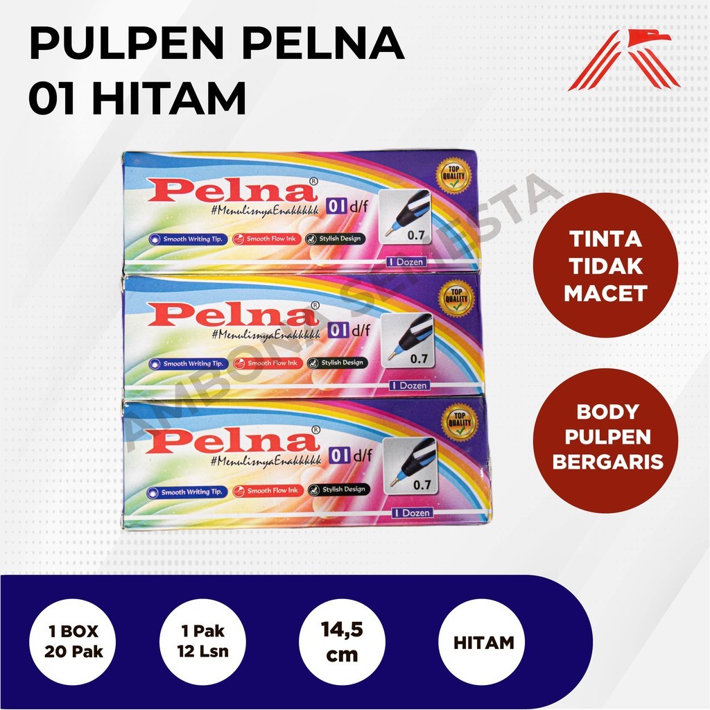 Jual Pulpen Merek Pelna 01 Black @12 Pcs/Pak | Shopee Indonesia