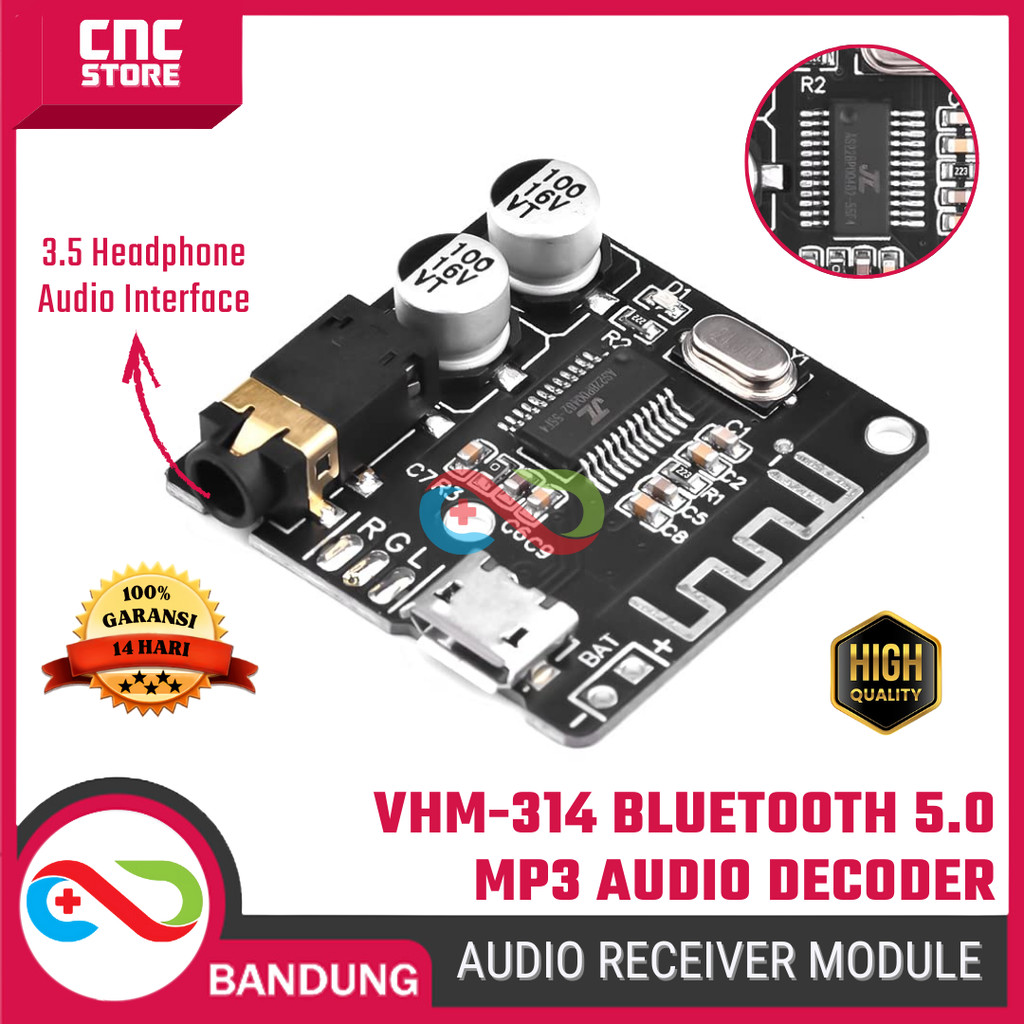 Jual VHM-314 MP3 Bluetooth 5.0 Audio Receiver Decoder Board – Modul ...