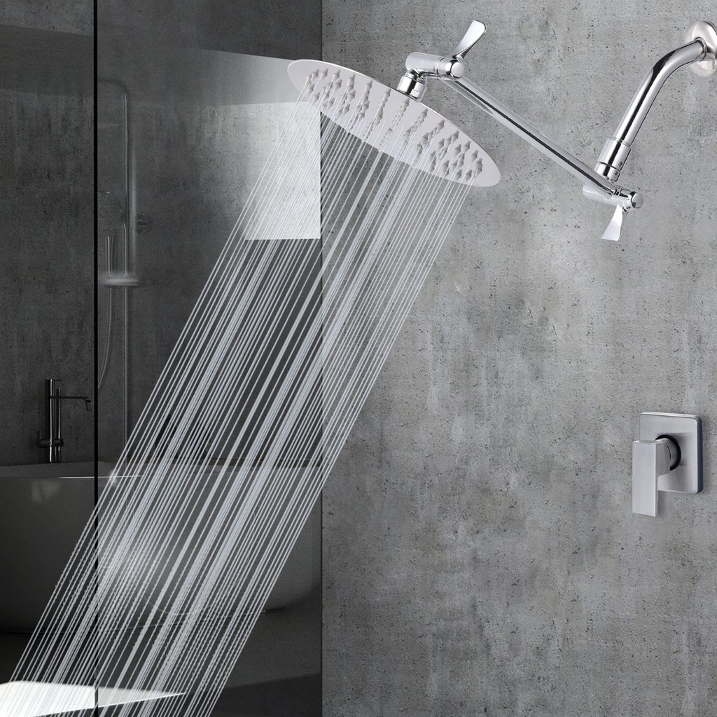 Jual 8-in stainless steel ultra-thin waterfall shower head rain shower ...