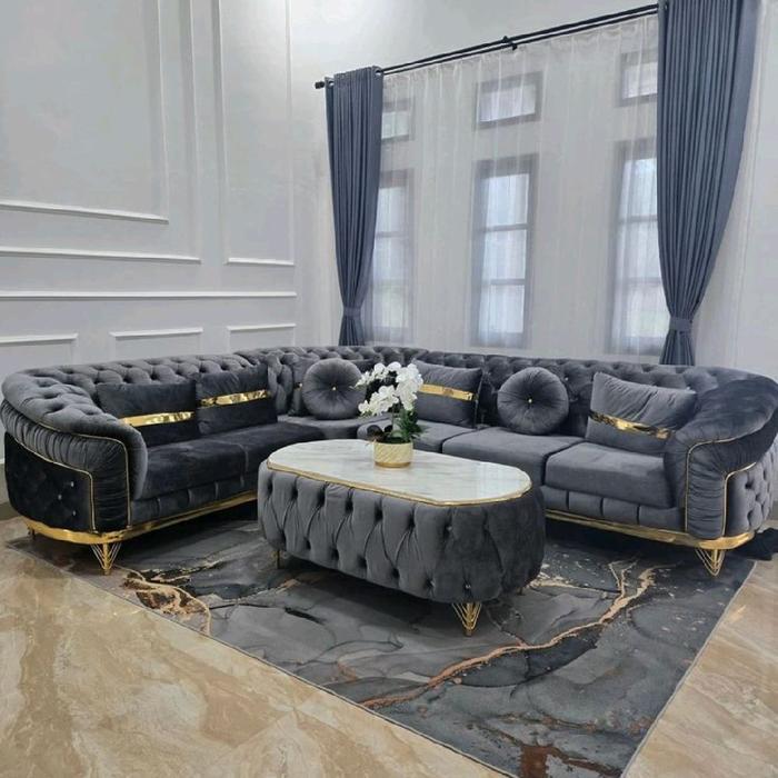 Jual Sofa Turki sudut kaki emas | Shopee Indonesia