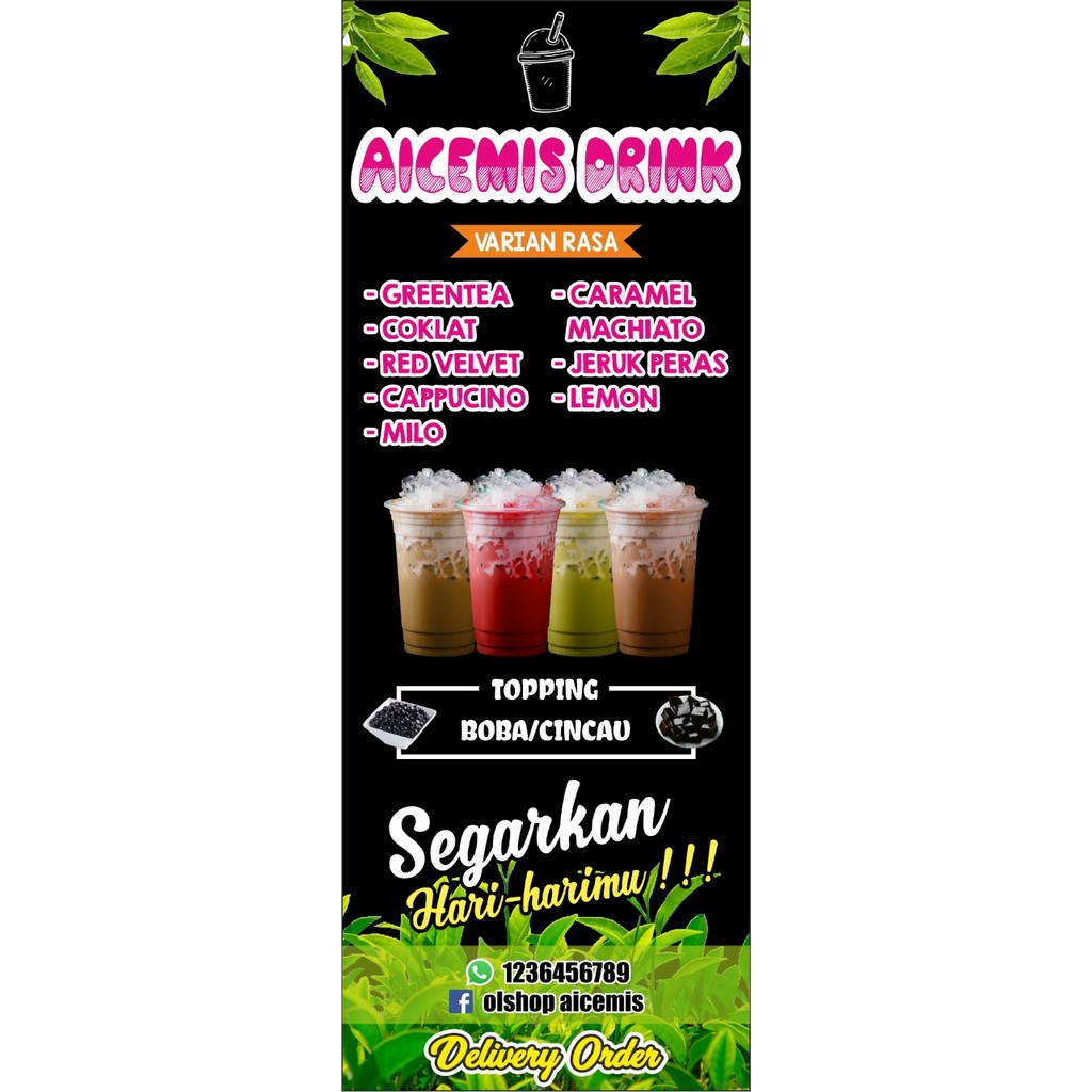 Jual 1 hari jadi / spanduk thai tea / spanduk thailook / spanduk jualan ...