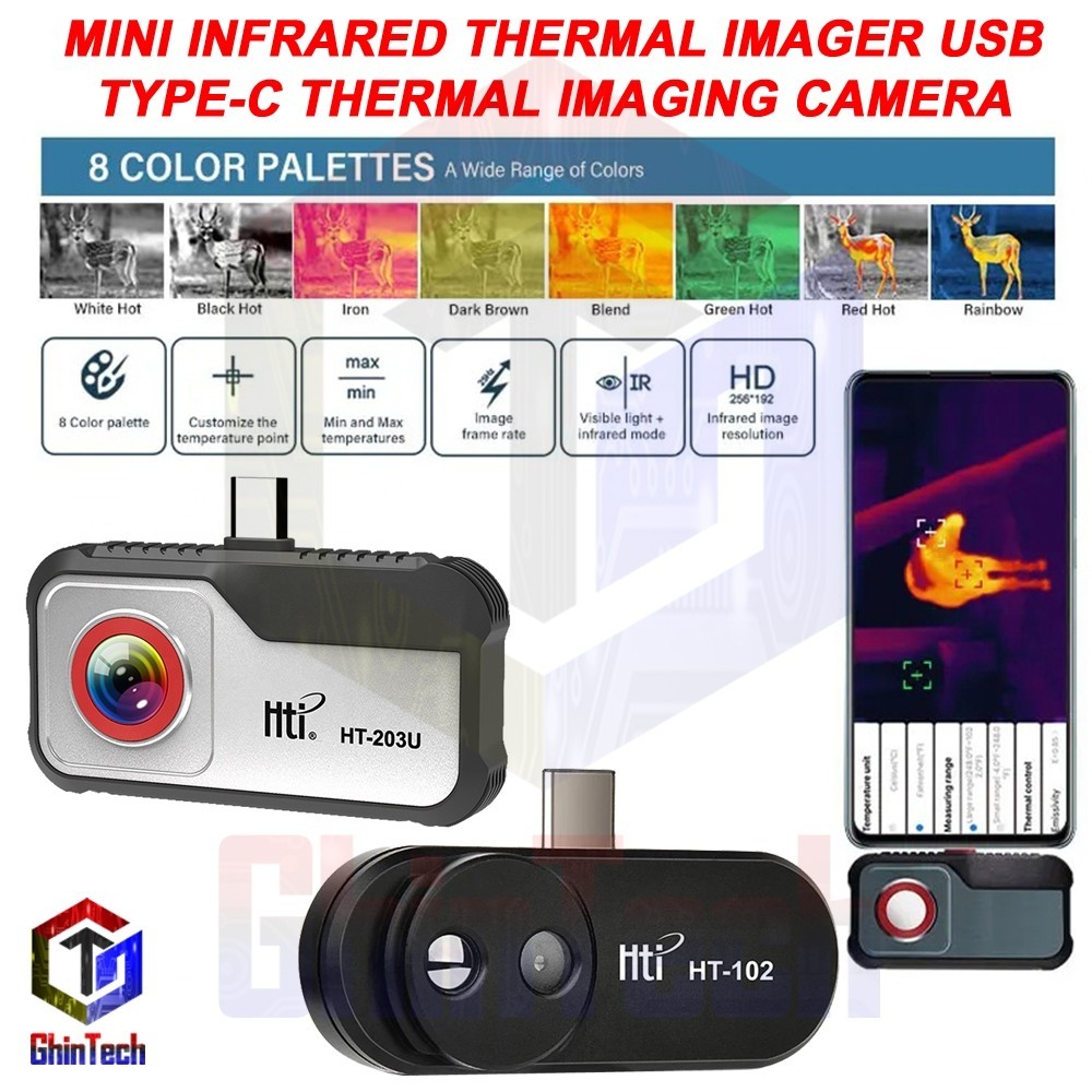 Jual Thermal Camera HTI HT102 HT302U for Mobile Phone HT-102 HT-302U IR ...