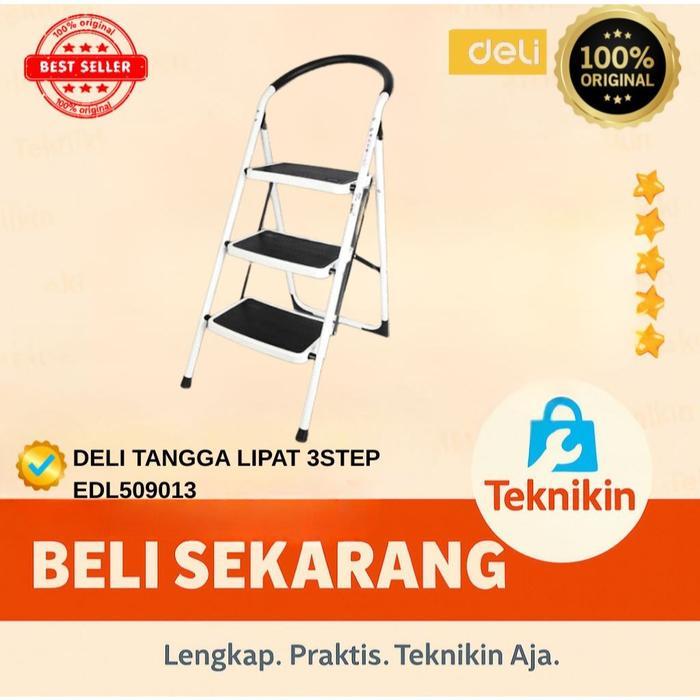 Jual Deli Tangga Lipat Portable Besi Alumunium 3 Lantai Step Putih ...