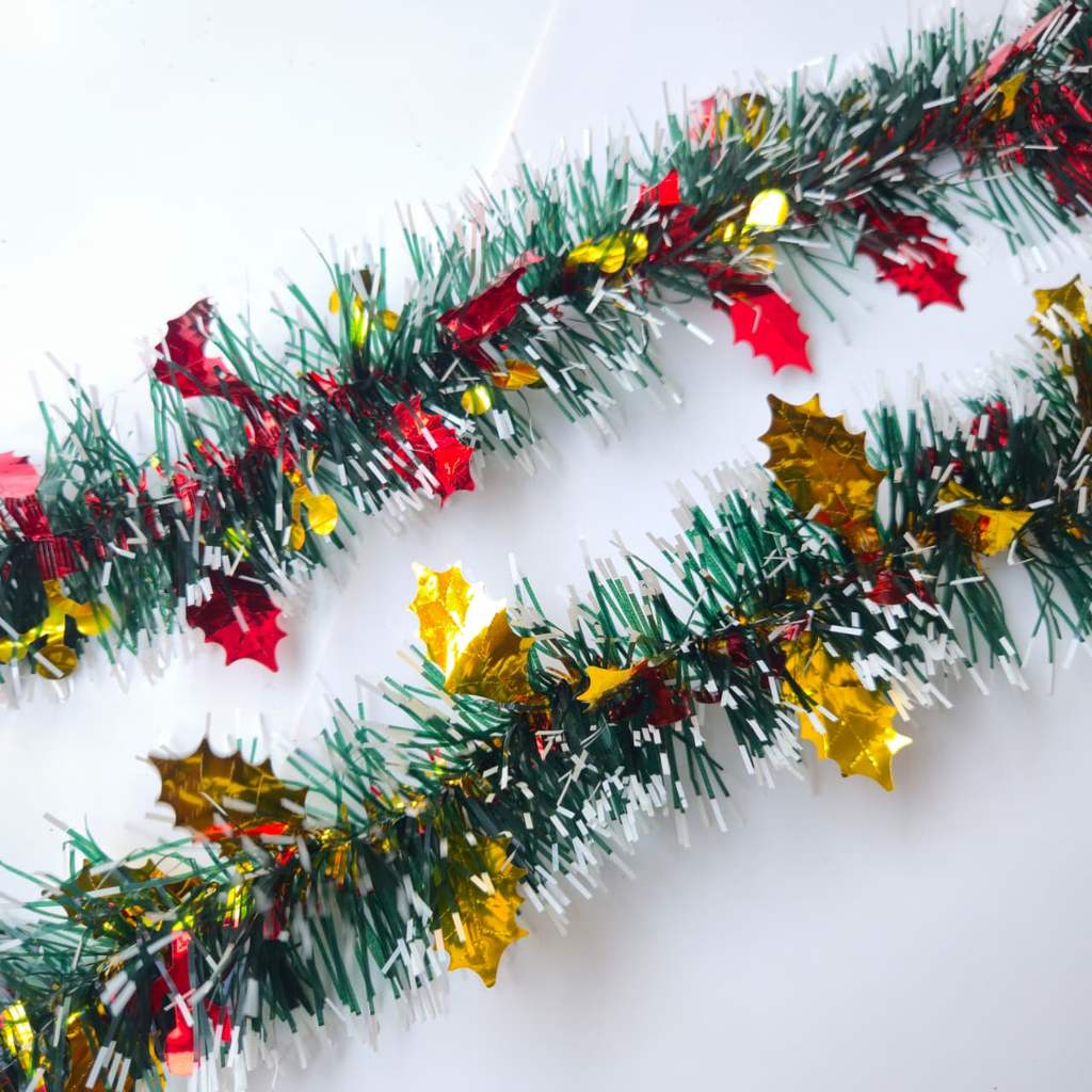 Jual Slinger Rumbai Natal Motif Daun Holly Panjang 2 Meter / Slinger ...