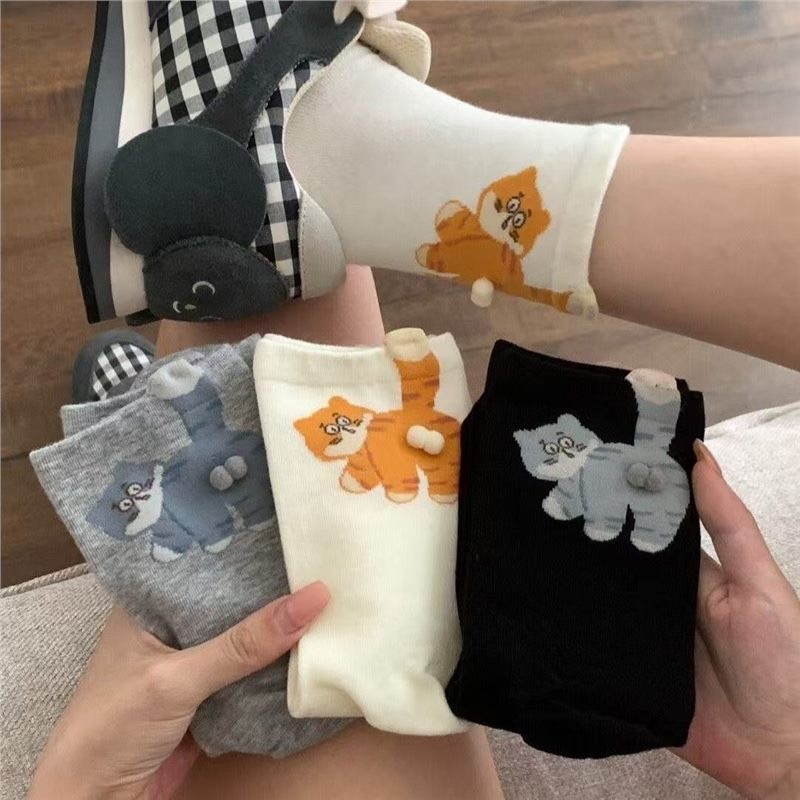 Jual Little Maple - Catty Cat Funny Socks / Kaos Kaki Lucu Kucing ...