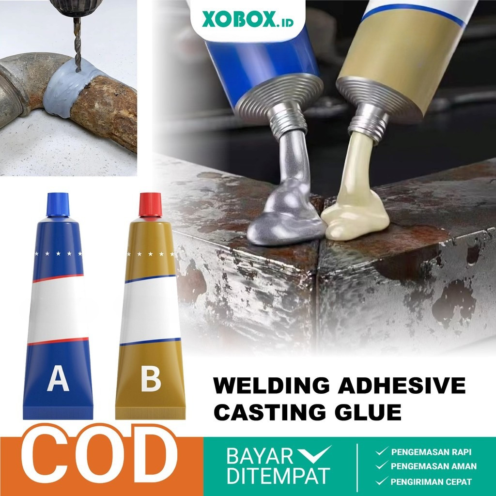 Jual Lem AB 20 Gram Super Kuat Lem Penambal Besi Metal Casting Glue ...