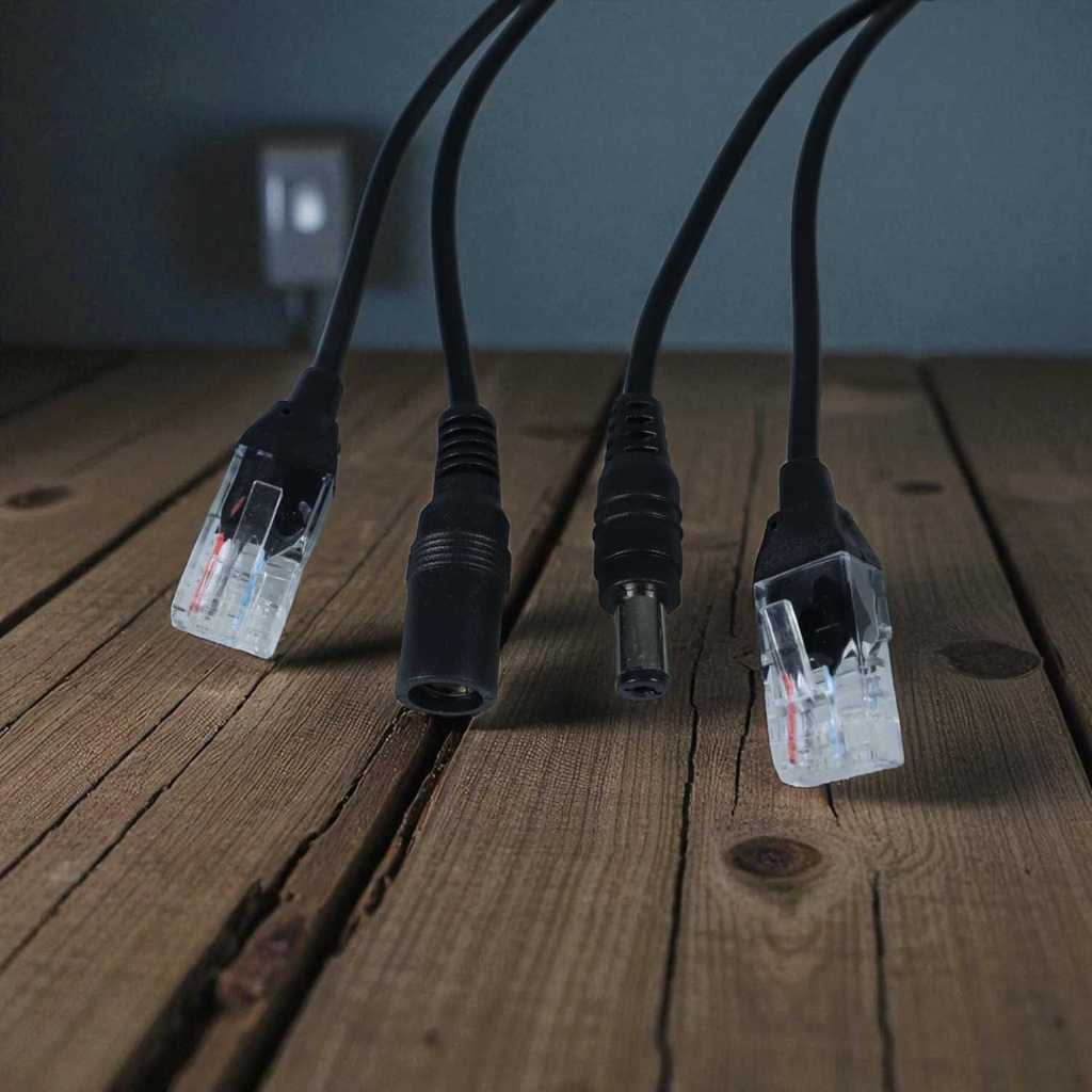 Jual Passive PoE Power Over Ethernet Cable with Male Female Power Plug ...