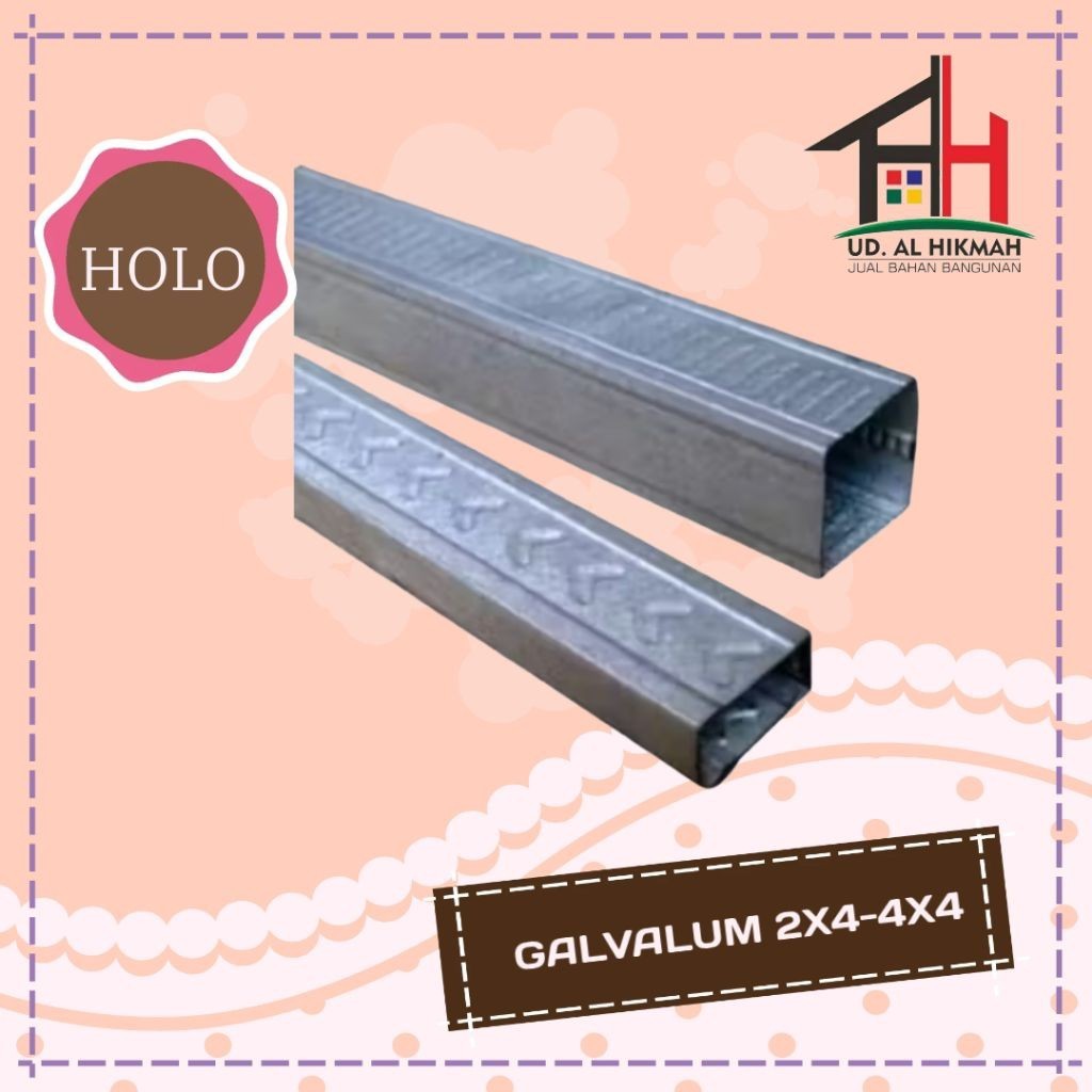 Jual Holo Hollow Baja Ringan 4x4 Dan 2x4 Per 2 Meter - Rangka Plafon ...
