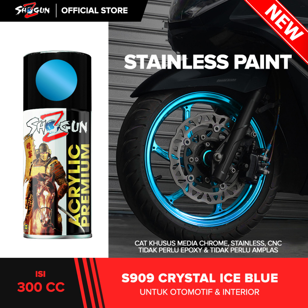 Jual Cat Semprot Motor Velg Shogun Z Paint Crsytal Ice Blue S909 - Cat ...