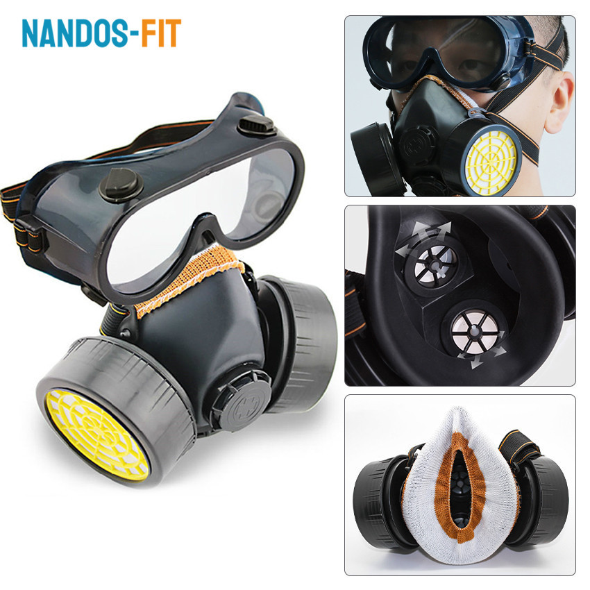 Jual NANDOS-FIT Masker Obat Kimia Double Filter / Respirator Anti ...