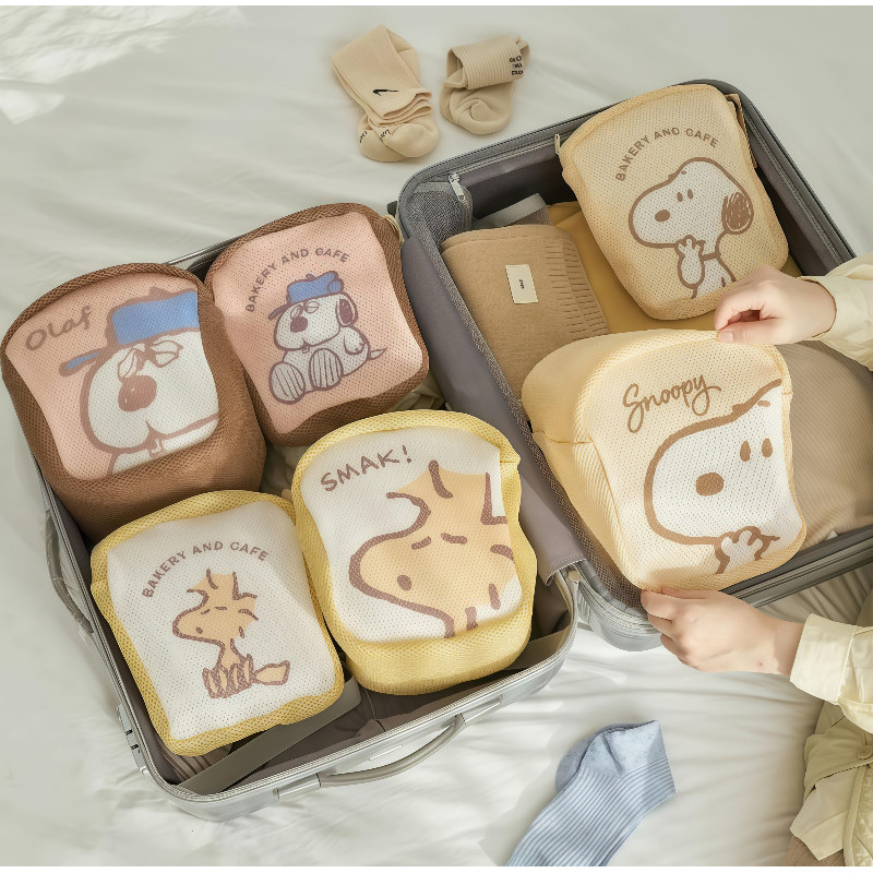 Jual Snoopy Toast Bag Set (2 Pcs) - Pouch Roti Bentuk Kotak & Pipih ...