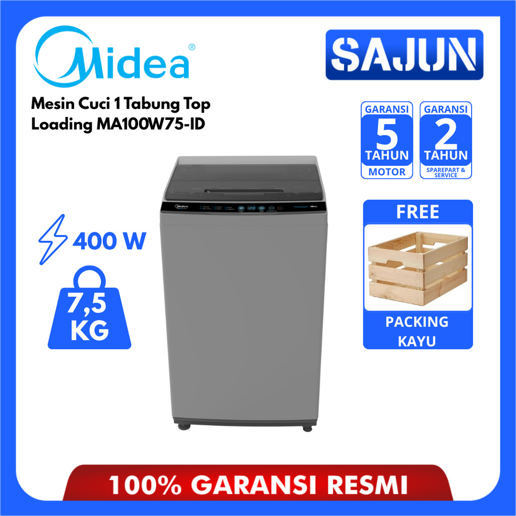 Jual Midea Mesin Cuci 1 Tabung Top Loading 7.5 KG MA100W75-ID | Shopee ...