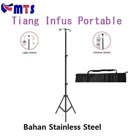 Jual Tiang Infus PORTABLE Stainless Steel Tiang Infus TRIPOD Kokoh Kuat ...
