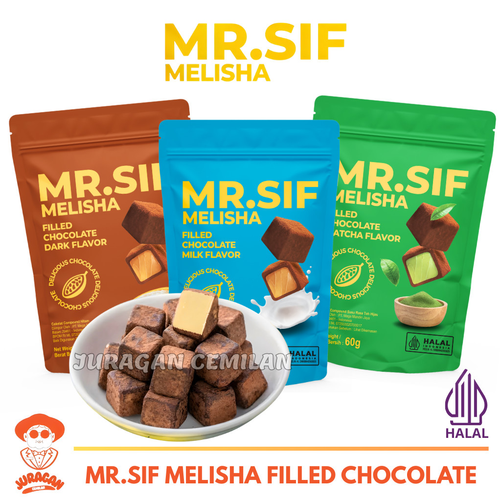 Jual MR.SIF Melisha Filled Chocolate Dark, Matcha & Milk Flavour Halal ...