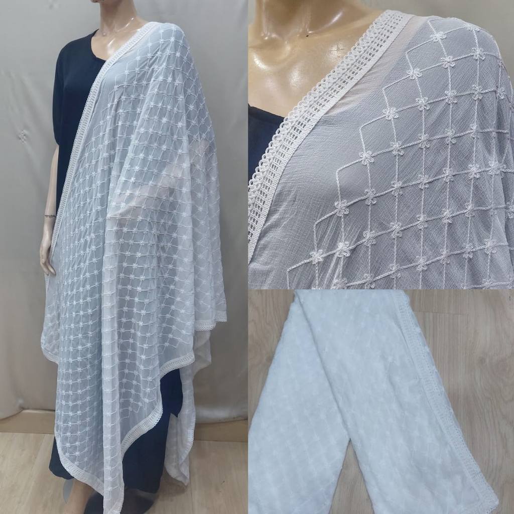 Jual Selendang / Dupatta India Sifon Dengan Bordir | Shopee Indonesia