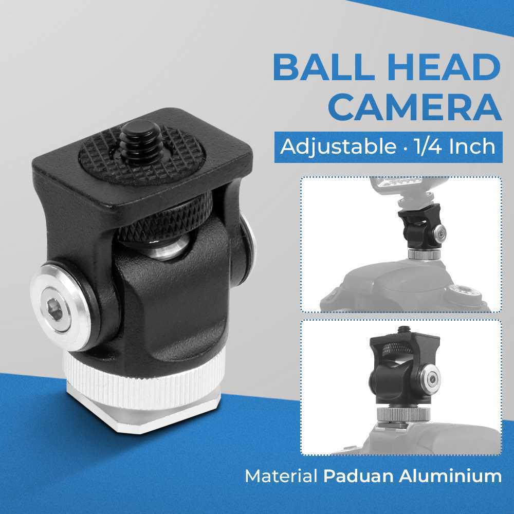 Jual FRAFLOR Ball Head Camera Monitor Adjustable Pan Tilt Hot Shoe 1/4 ...
