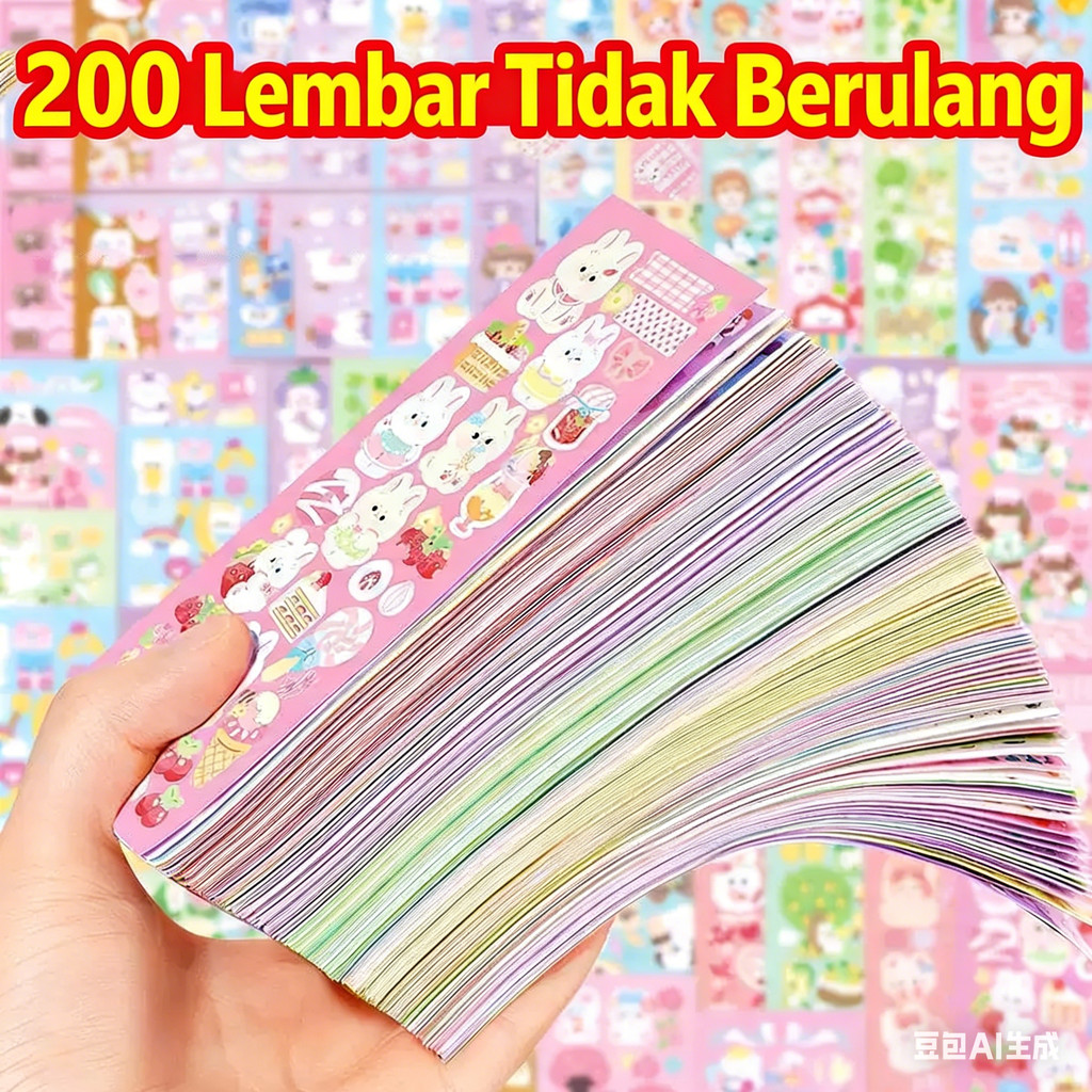 Jual Stiker Glitter & Iridescent Set 20/60/100/200 Lembar - Bahan ...