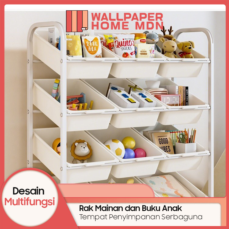 Jual WALLPAPER HOME - Rak Mainan Anak Roda Rak Susun Plastik Kabinet ...