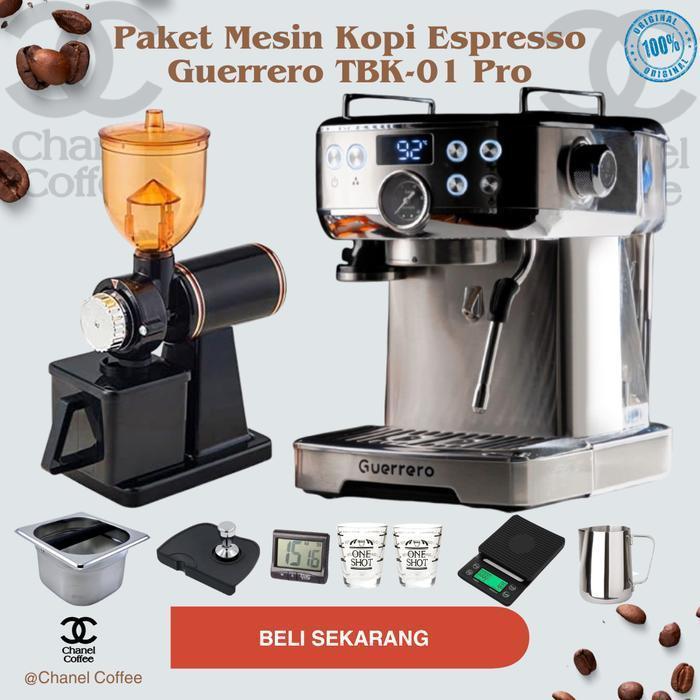 Jual Mesin Kopi Espresso GUERRERO TBK01 PRO + GRINDER Elektrik + Tools ...