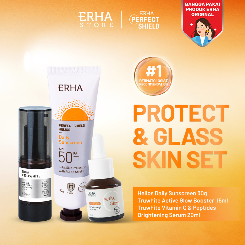 Jual ERHA HELIOS X TRUWHITE - PROTECT & GLASS SKIN SET | Shopee Indonesia