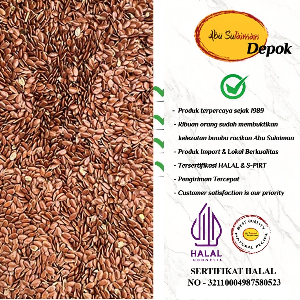 Jual BROWN FLAXSEEDS 1 KG / BIJI RAMI 1 KG / FALX SEEDS BROWN 1 KG ...