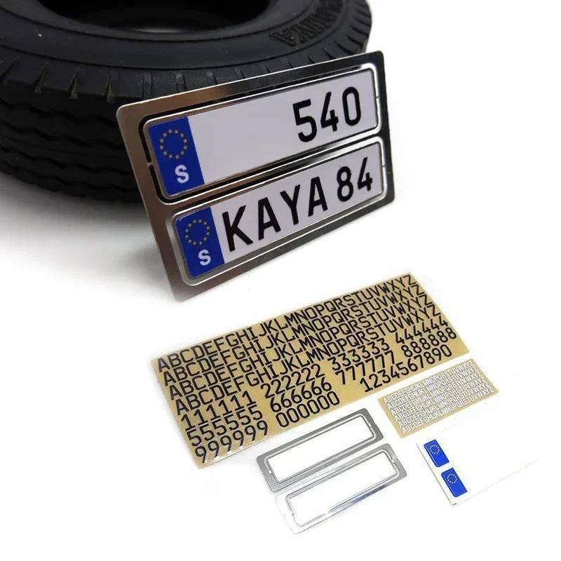 Jual Metal Number Letters Sticker License Plate for 1/14 Tamiya RC ...