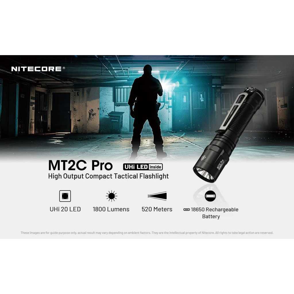 Jual NITECORE Senter LED Tactical Flashlight UHi 20 IP68 1800 Lumens ...