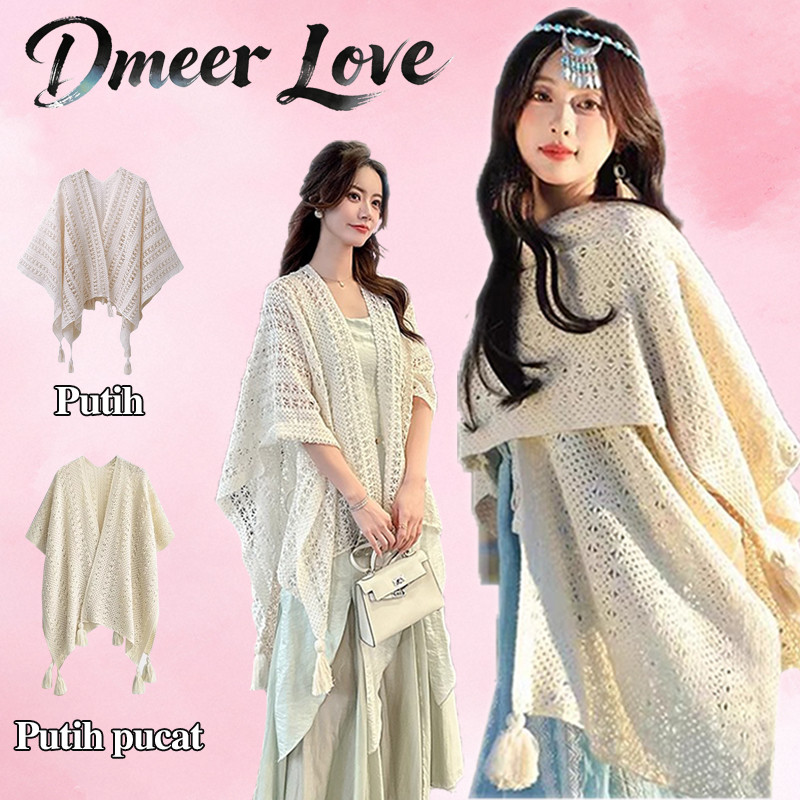 Jual Dmeer Kardigan Rumbai Wanita Gaya baru Crochet Cape Boho Lace ...