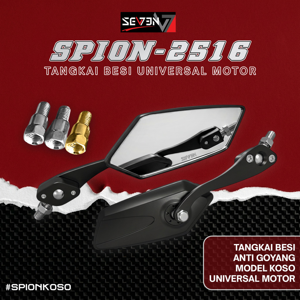 Jual Spion Motor KOSO Segi 5 Gagang Besi | Kaca Bening Anti Getar ...