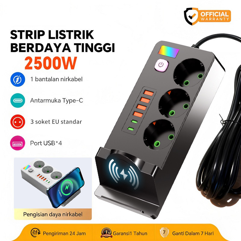 Jual 2500W Stop Kontak USB Kabel Serbaguna Multiguna Panjang 2 Meter ...