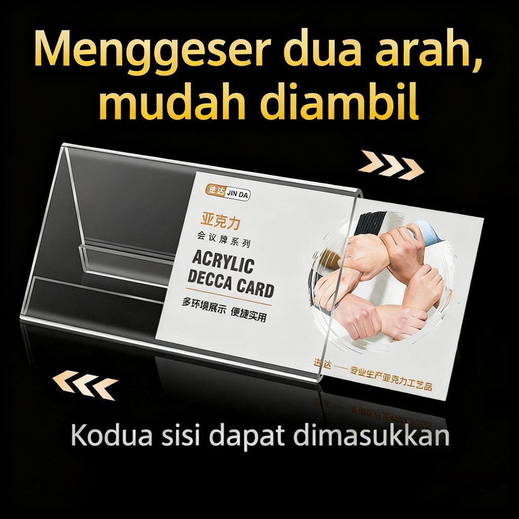 Jual Papan Nama Akrilik V Transparan - Name Tag Meja untuk Rapat ...