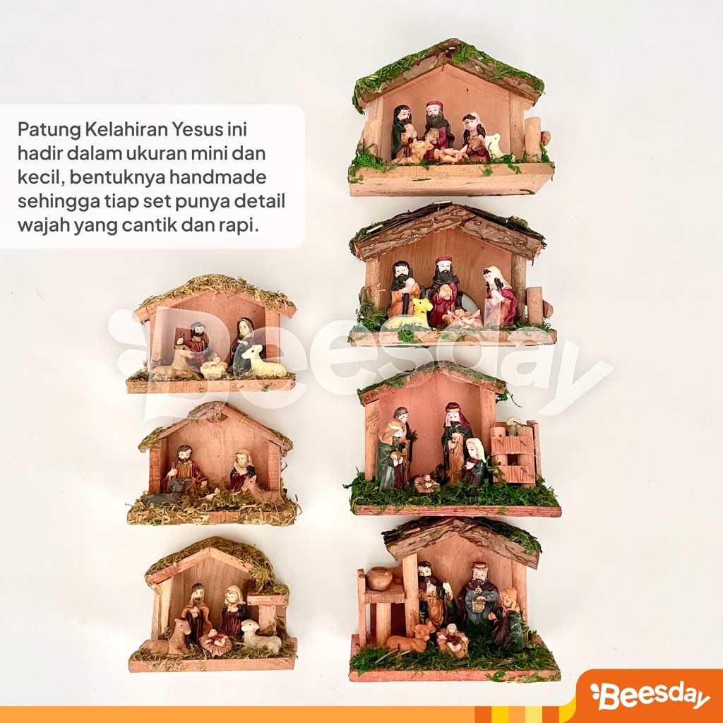 Jual Dekorasi Natal Patung Kelahiran Yesus Mini Set Rumah | Diorama ...