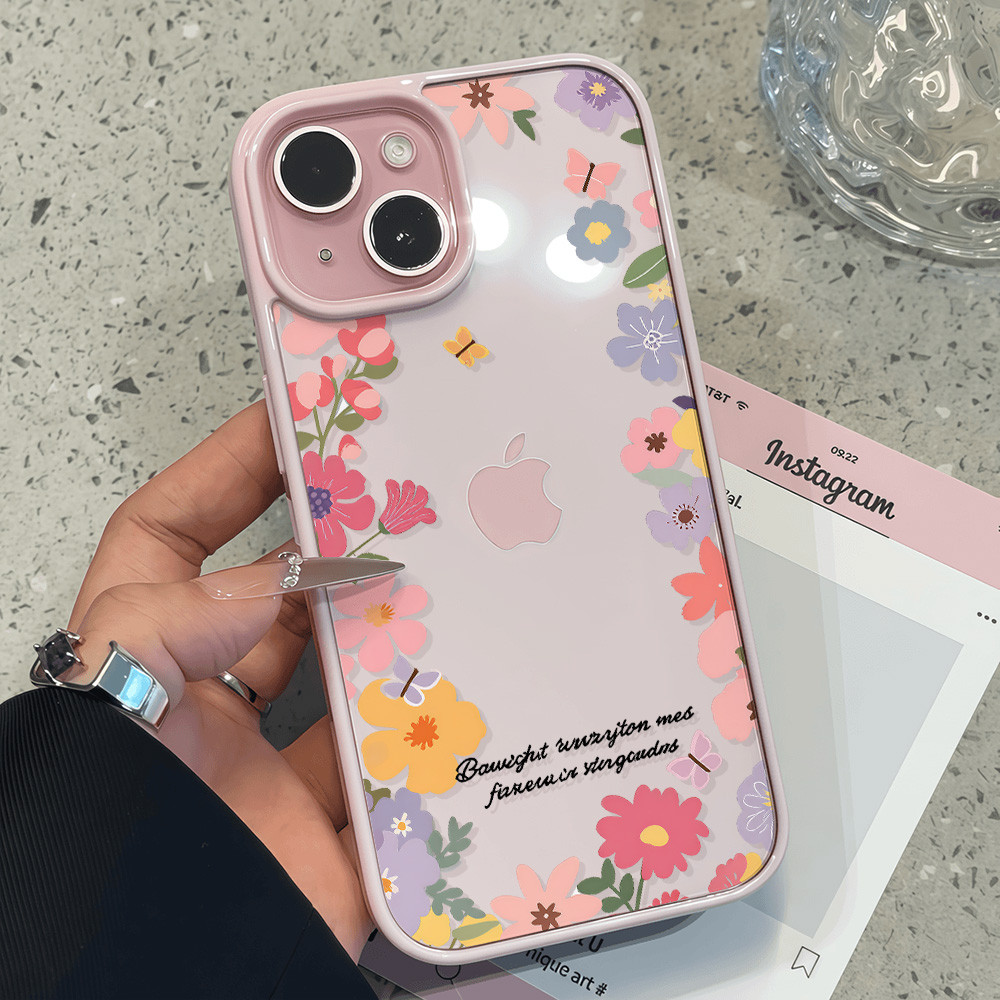 Jual Phone Mate Spring Flower Frame Transparent Cover For IPhone 16 15 ...