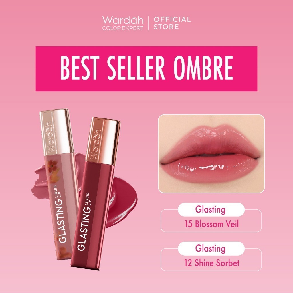Jual Paket Ombre Wardah Glasting Liquid Lip (2 Pcs Produk) | Shopee ...