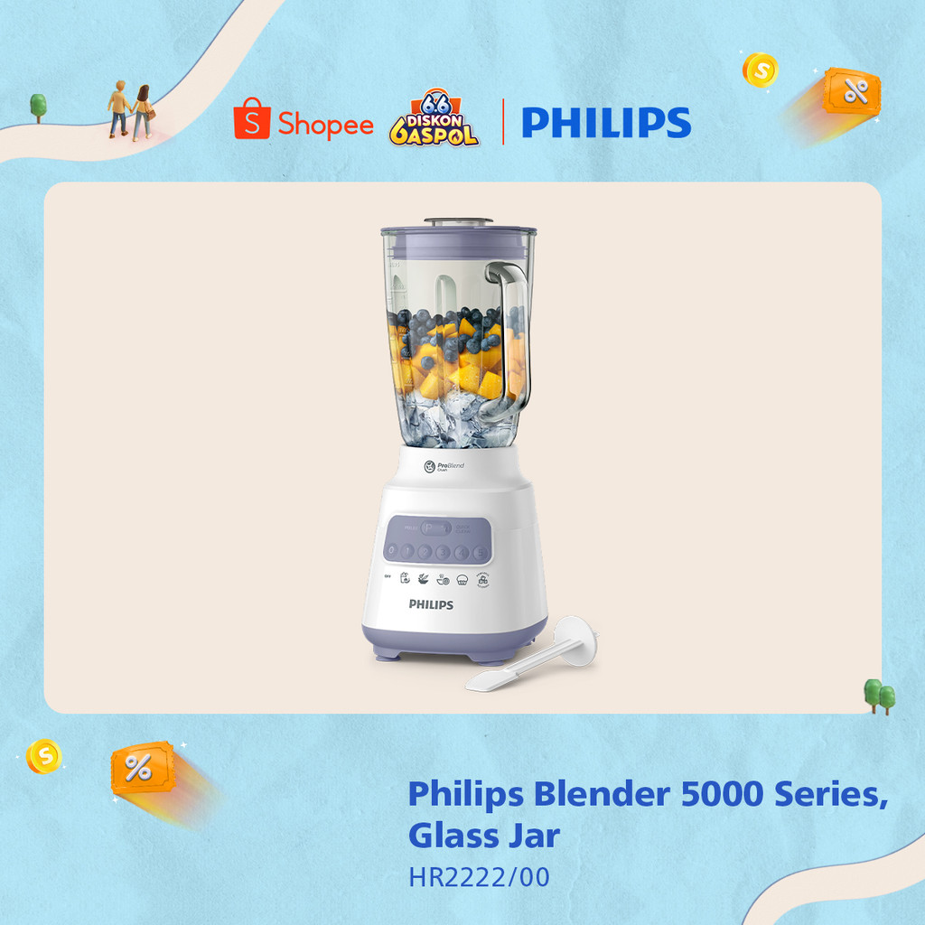 Jual Blender Philips Kaca 2 liter - 5000 Series HR2222/00 - Blender jus ...
