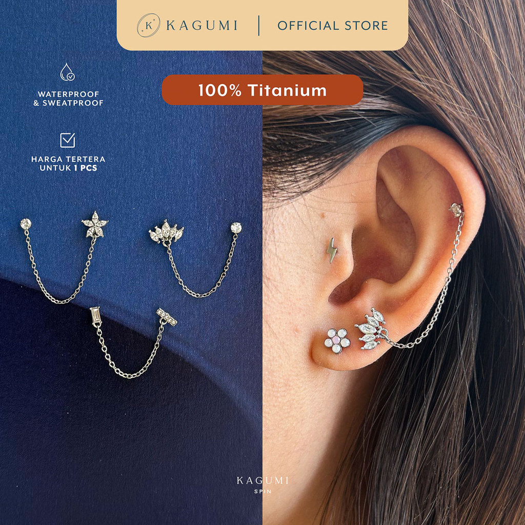 Jual [Harga 1 pcs] KAGUMI Spin - Silver Chain Series | Piercing Tindik ...