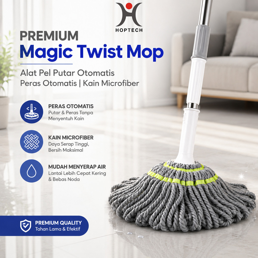 Jual Hoptech - Alat Pel Lantai Putar 360° Peras Otomatis Gagang Panjang ...