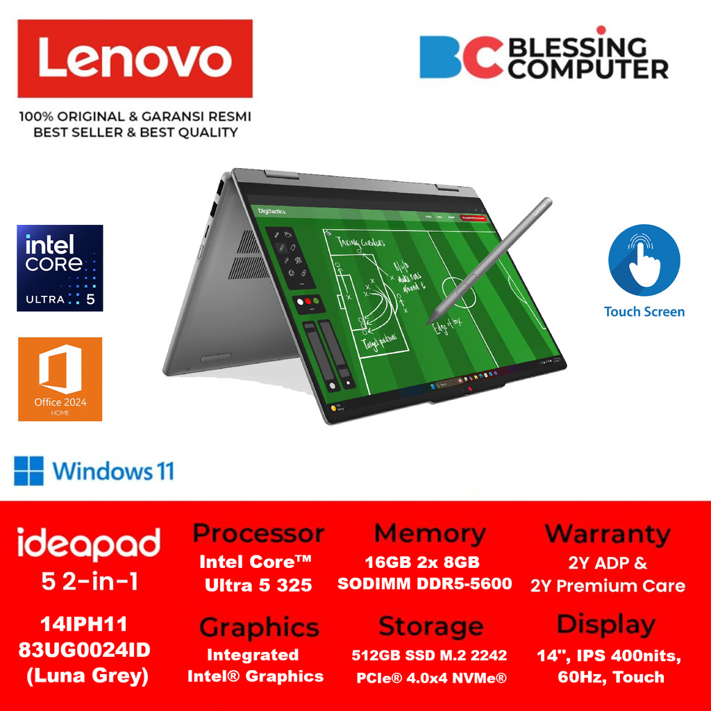 Jual LENOVO IdeaPad 5 2 in 1 14IPH11 83UG0024ID TOUCH Core Ultra 5 325 ...